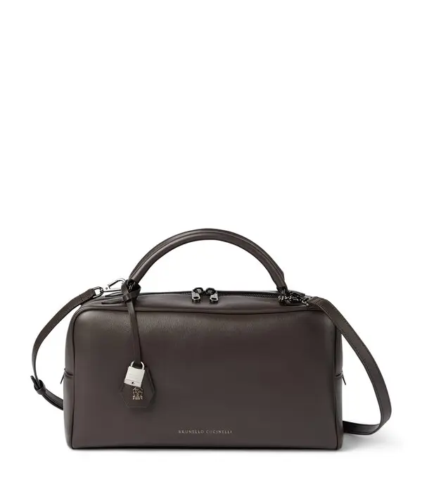 Brunello Cucinelli Leather Explorer Boston Top-handle Bag - Brown