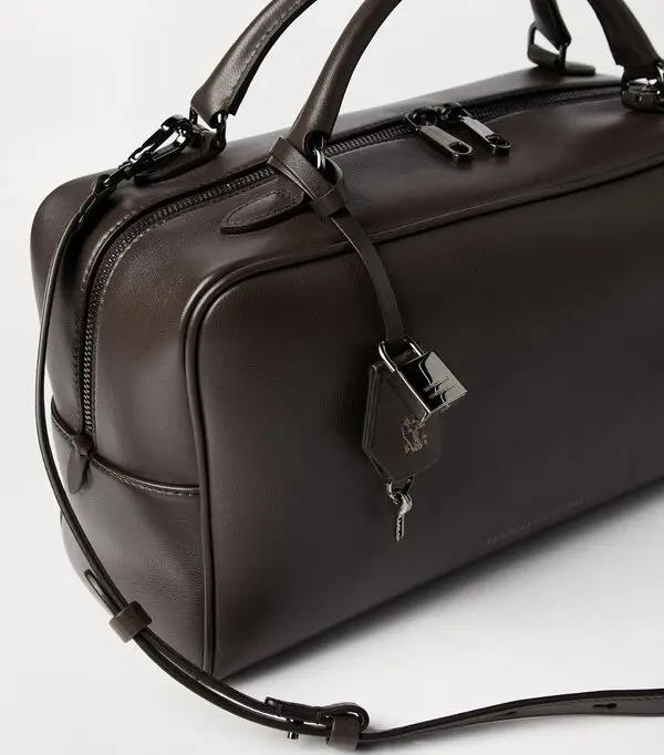 Brunello Cucinelli Leather Explorer Boston Top-handle Bag - Brown