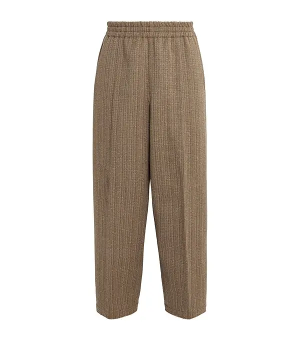 AMI Paris Wool-blend Wide-leg Trousers