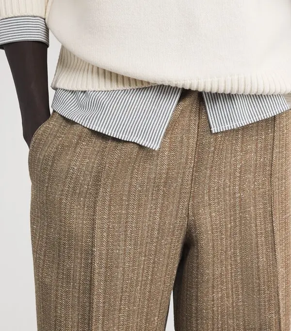 AMI Paris Wool-blend Wide-leg Trousers