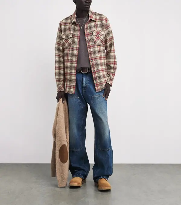 GOD'S TRUE CASHMERE Cashmere Tartan Overshirt - Orange