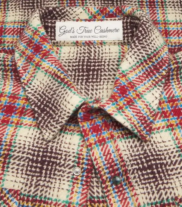 GOD'S TRUE CASHMERE Cashmere Tartan Overshirt - Orange