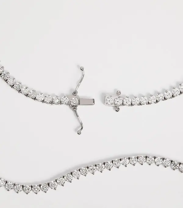 Harrods Diamond Tennis Necklace - White