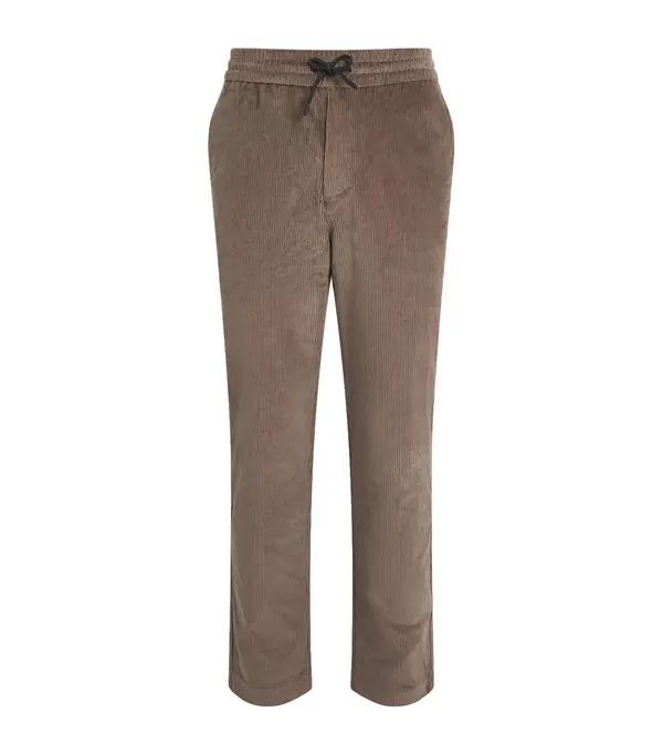 Sease Cotton-blend Corduroy Drawstring Trousers - Grey