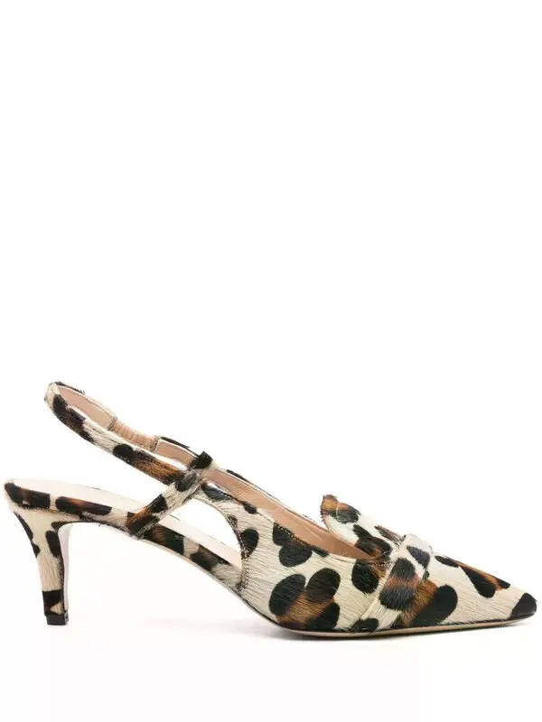 P.a.r.o.s.h 70mm Leopard-print Slingback Pumps - Neutrals