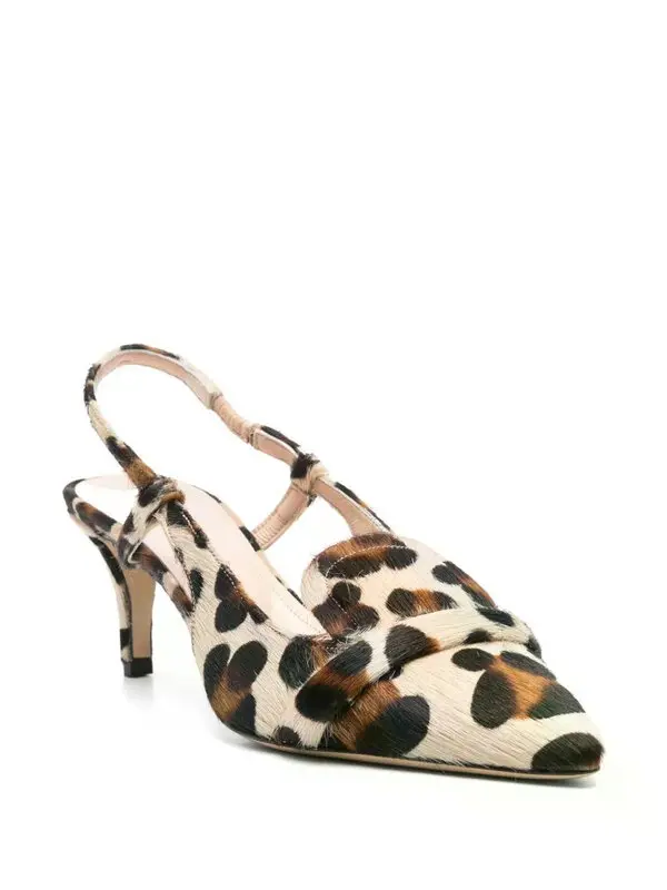 P.a.r.o.s.h 70mm Leopard-print Slingback Pumps - Neutrals