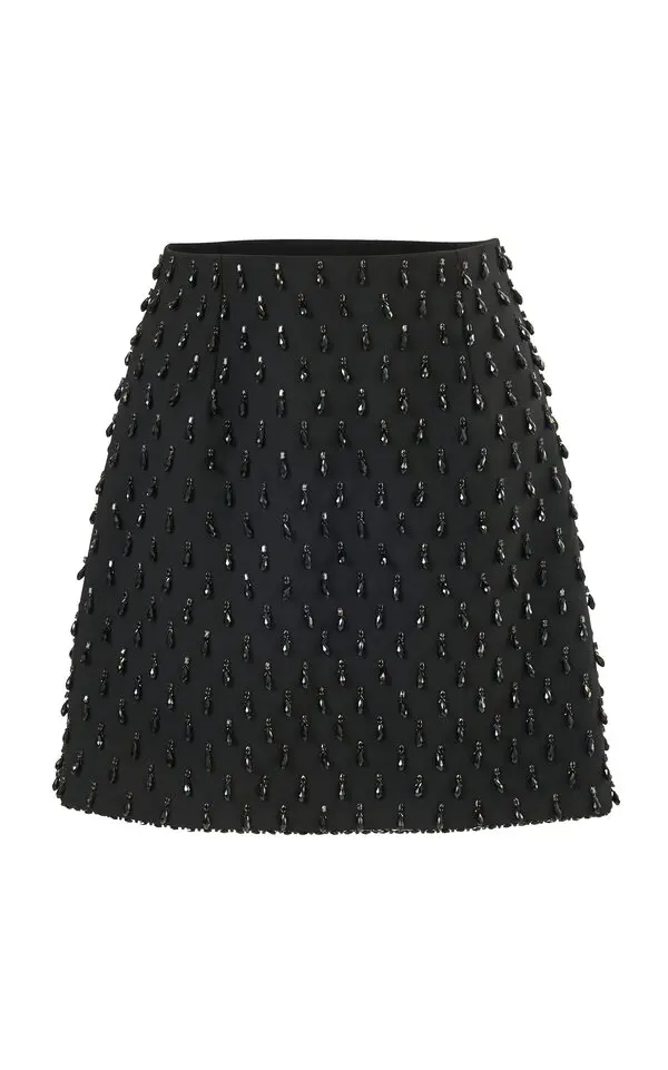 Carolina Herrera Embellished Tailored Mini Skirt - Black