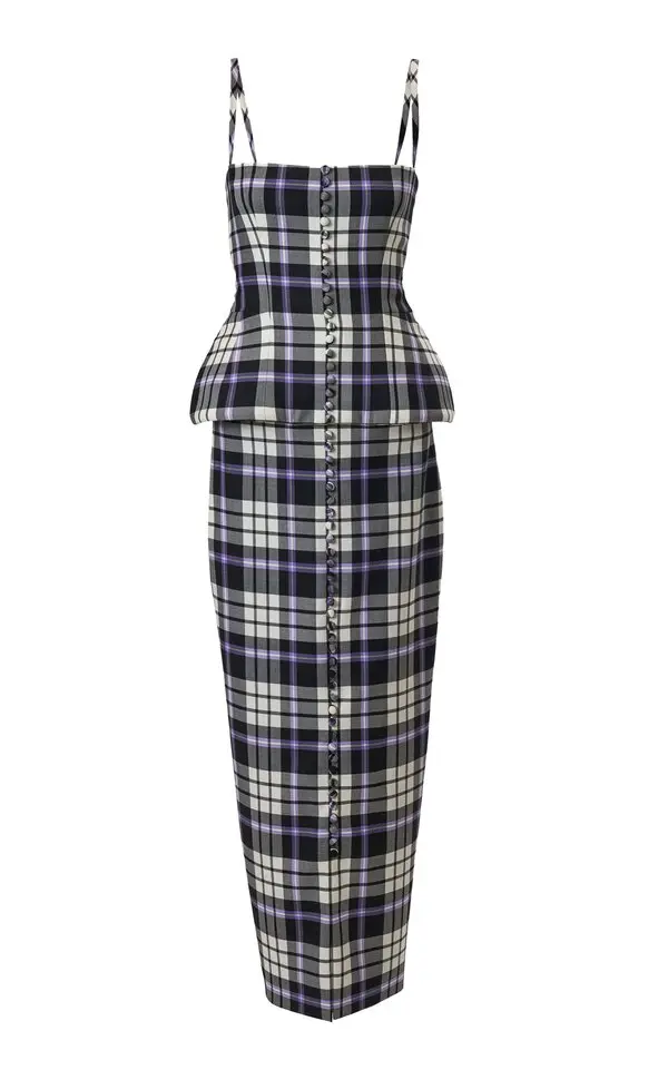 Carolina Herrera Stretch-wool Midi Dress - Plaid