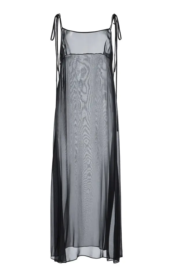 MEL USINE Camille Silk-chiffon Dress - Black