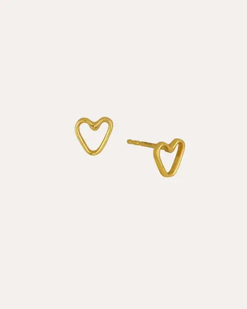 OTTOMAN HANDS Heart Stud Earrings - Gold
