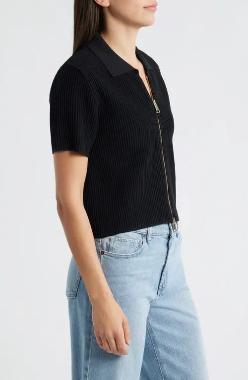 MAVI Front Zip Ribbed Sweater