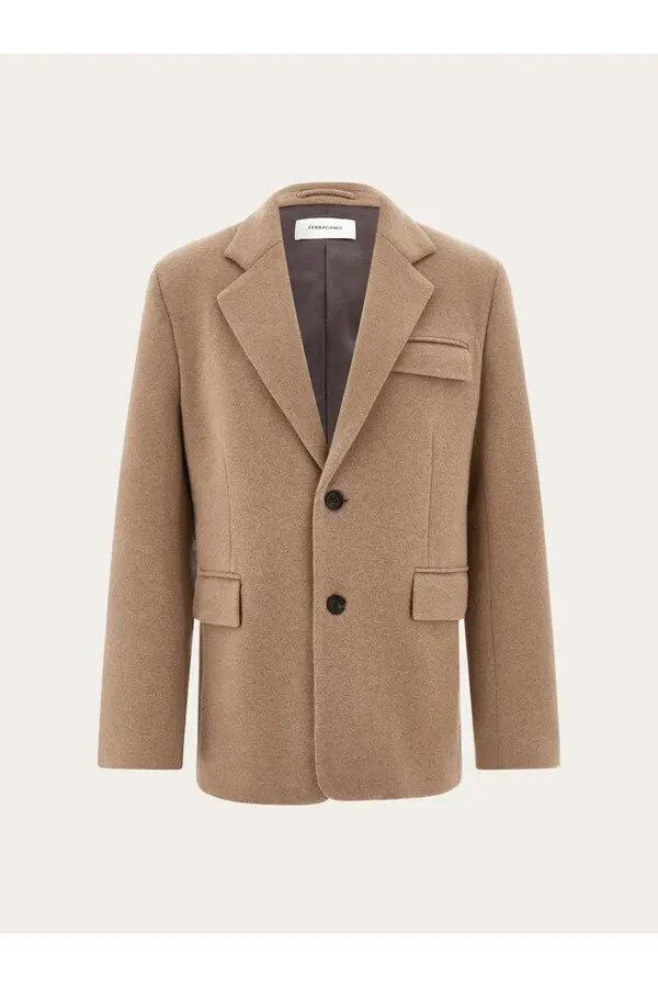 FERRAGAMO Jersey Interlock Blazer - Natural