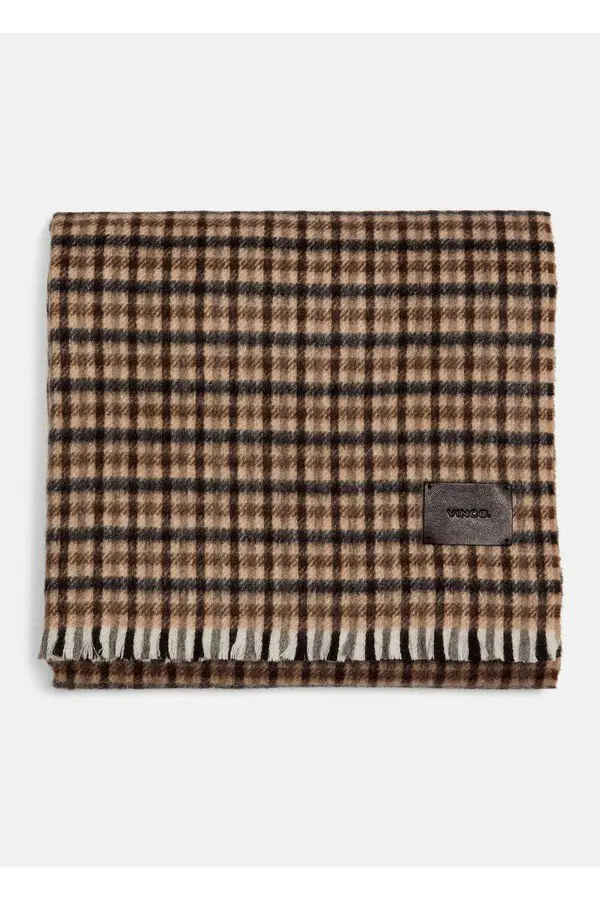 Vince Gingham Wool-cashmere Oversized Wrap - Black