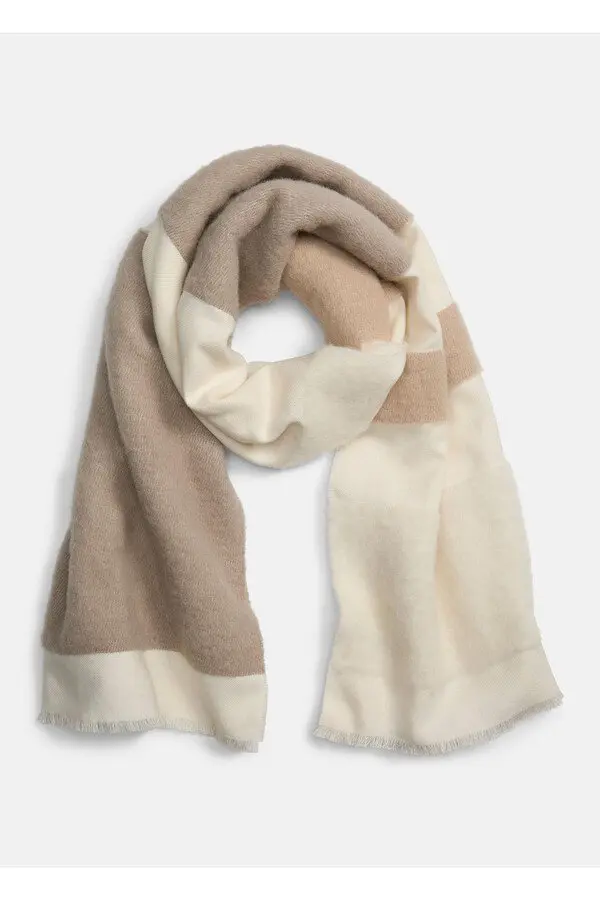 Vince Brushed Alpaca-blend Colorblock Scarf - Neutral