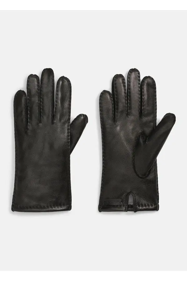 Vince Cashmere-lined Leather Driving Glove - Black