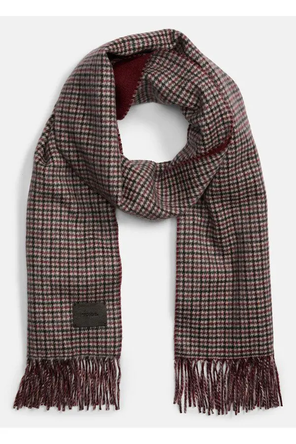Vince Micro-houndstooth Cashmere Scarf - Natural