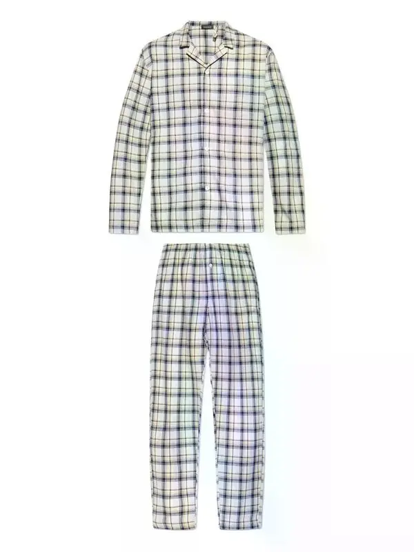 Hanro Checked Pyjama Set - Neutrals