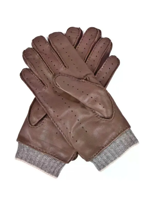 Brunello Cucinelli Perforated Leather Gloves