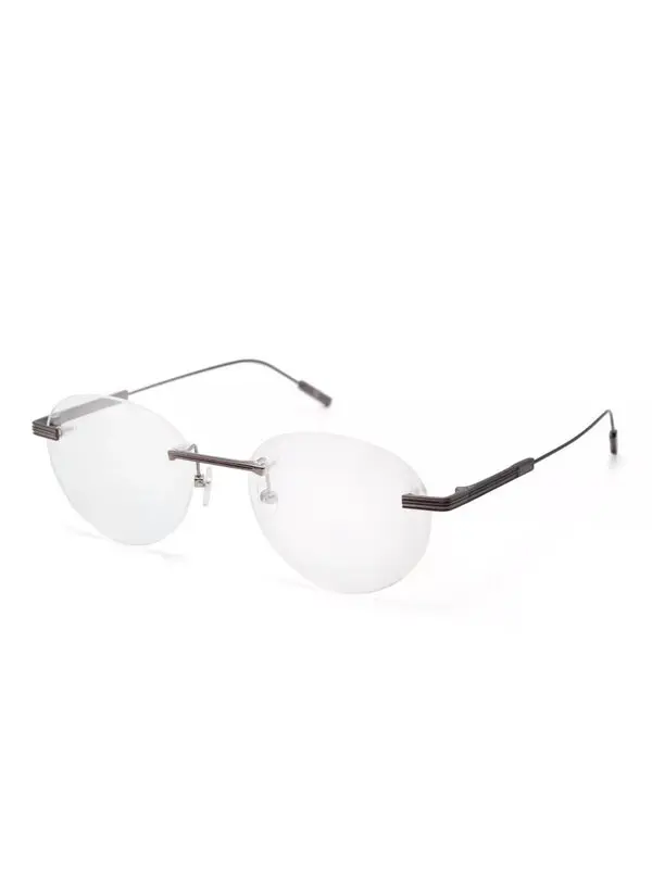 Zegna Rimless Round-frame Glasses