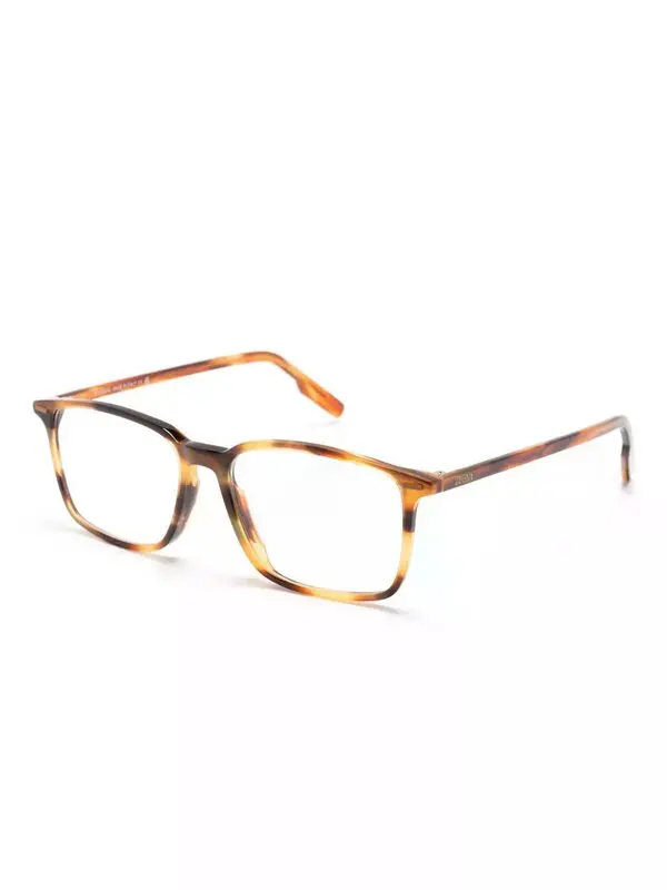 Zegna Tortoiseshell Square Frame Glasses