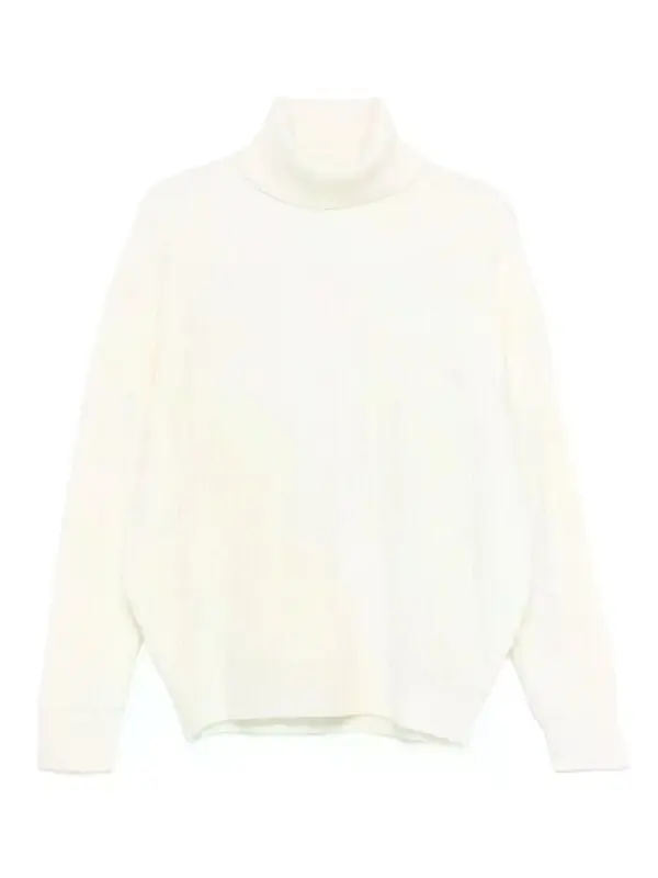 MADELEINE THOMPSON Turtleneck Ribbed Knit Sweater
