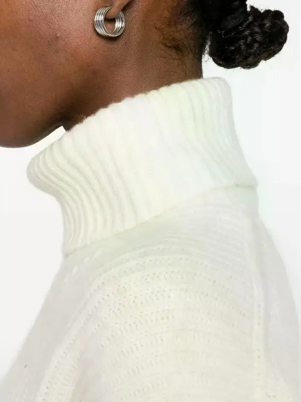 MADELEINE THOMPSON Turtleneck Ribbed Knit Sweater