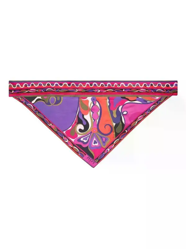 Emilio Pucci Orchidee-print Triangle Scarf - Pink