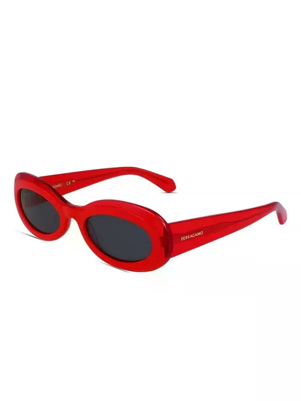 FERRAGAMO Oval Sunglasses - Red