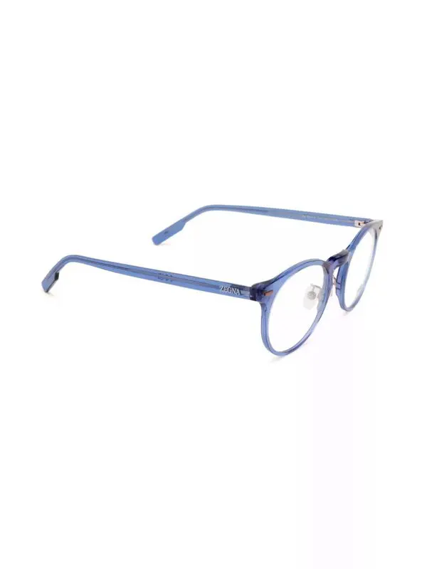 Zegna Round Frame Eyeglasses - Blue
