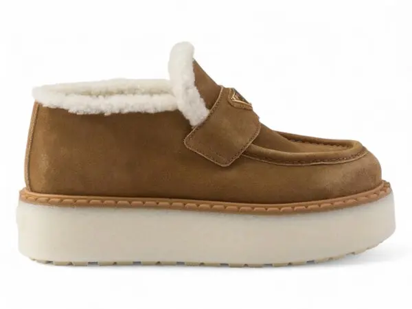 Prada Suede Platform Loafers