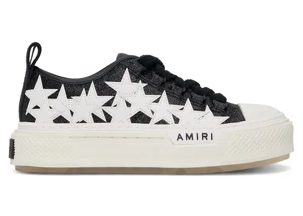 Amiri Stars Court Low Glitter Sneakers - Black