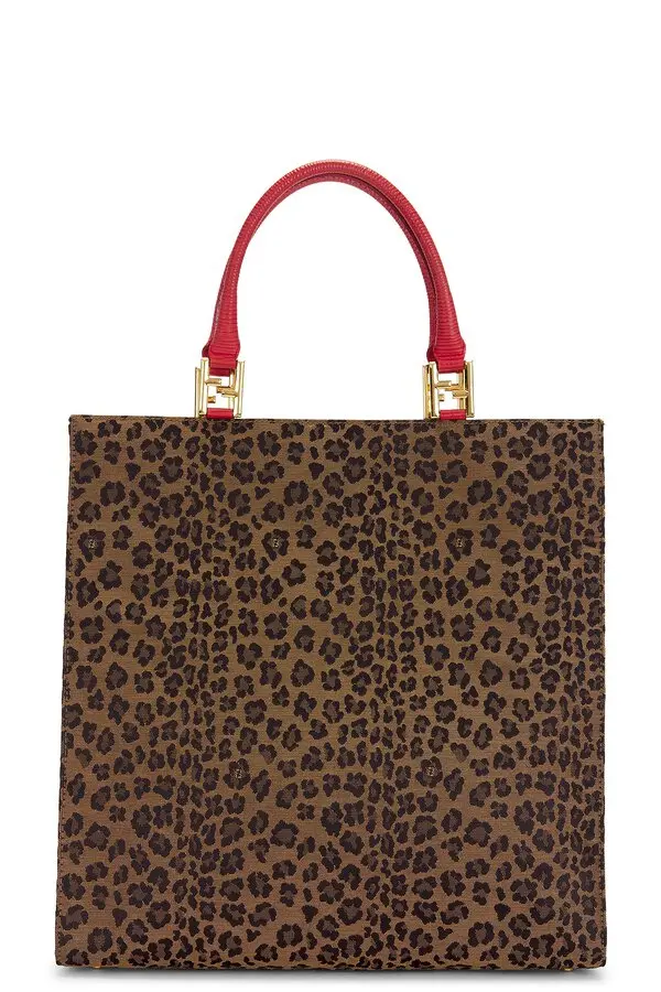 Fendi Leopard Print Tote Bag - Brown