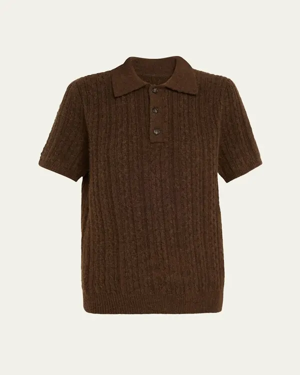 MAISON MARGIELA Short-sleeve Cable-knit Polo Shirt