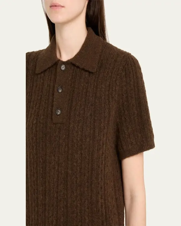 MAISON MARGIELA Short-sleeve Cable-knit Polo Shirt