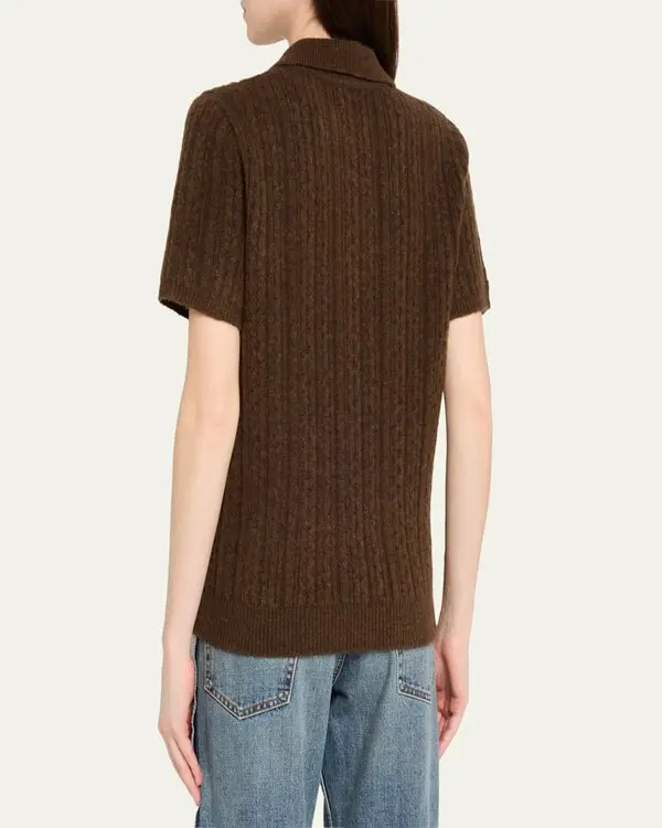MAISON MARGIELA Short-sleeve Cable-knit Polo Shirt