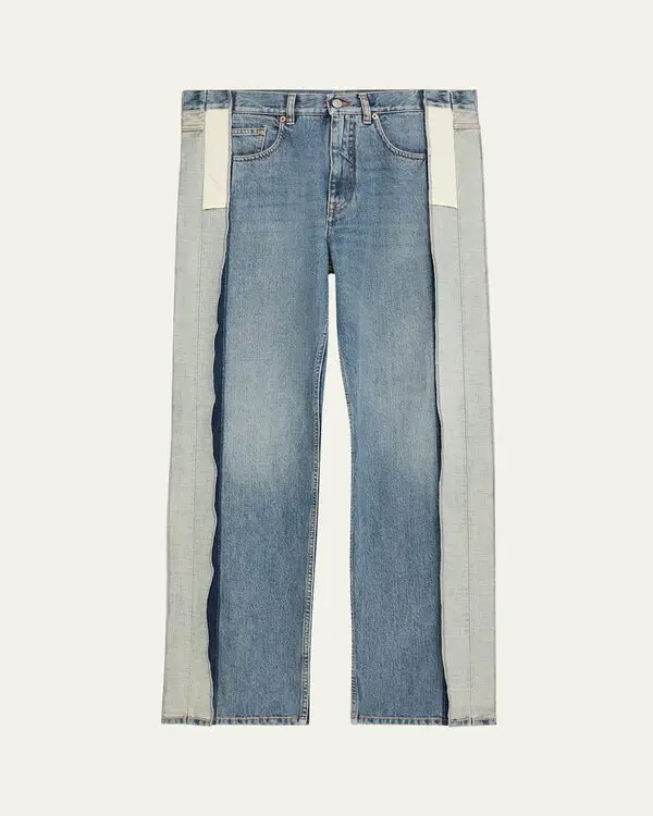 MAISON MARGIELA Deconstructed Straight-leg Jeans - Blue