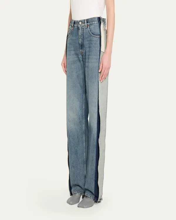 MAISON MARGIELA Deconstructed Straight-leg Jeans - Blue