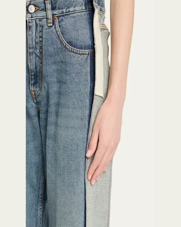 MAISON MARGIELA Deconstructed Straight-leg Jeans - Blue
