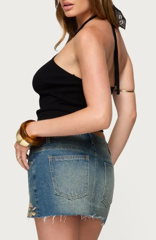 EDIKTED Hollis Crop Halter Top - Black