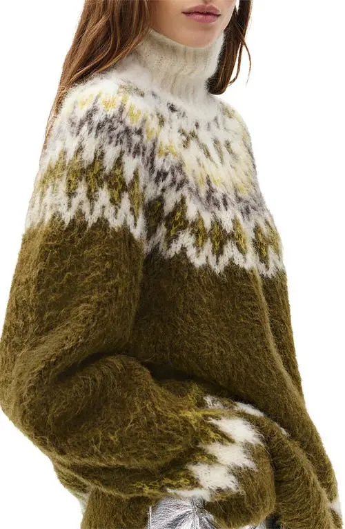 Rag & Bone Beth Oversized Fair Isle Alpaca-blend Turtleneck Sweater