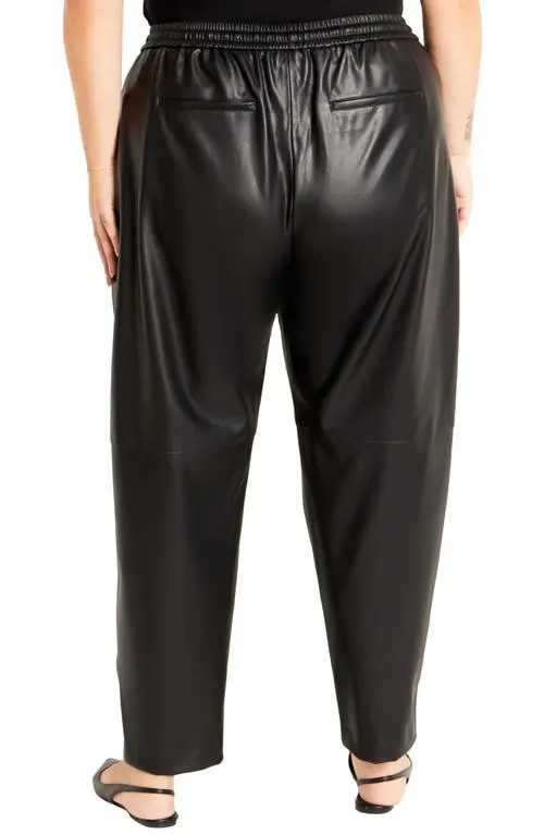 City Chic Mia Faux Leather Straight Leg Pants