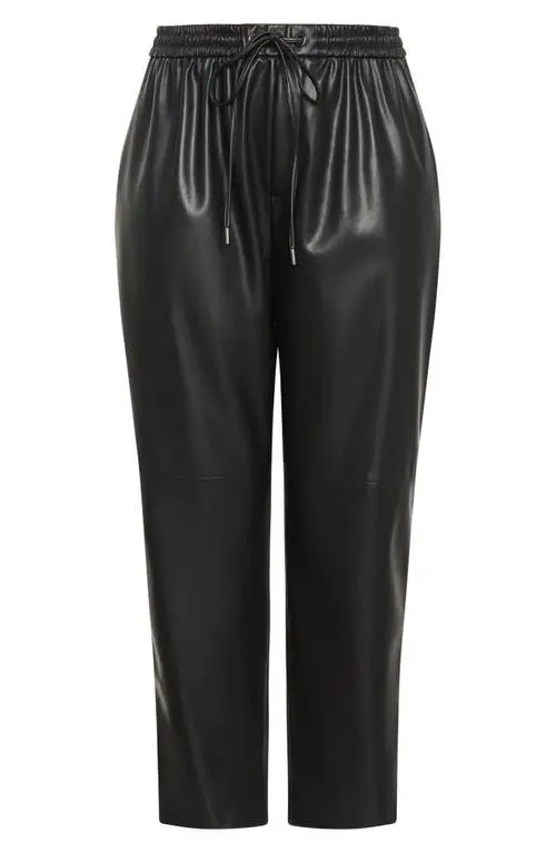 City Chic Mia Faux Leather Straight Leg Pants