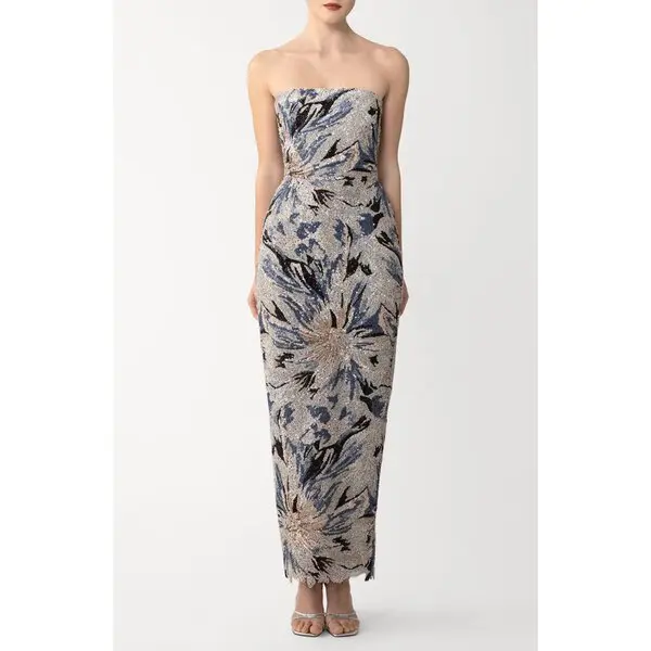 SAU LEE Meryl Strapless Sequin Gown