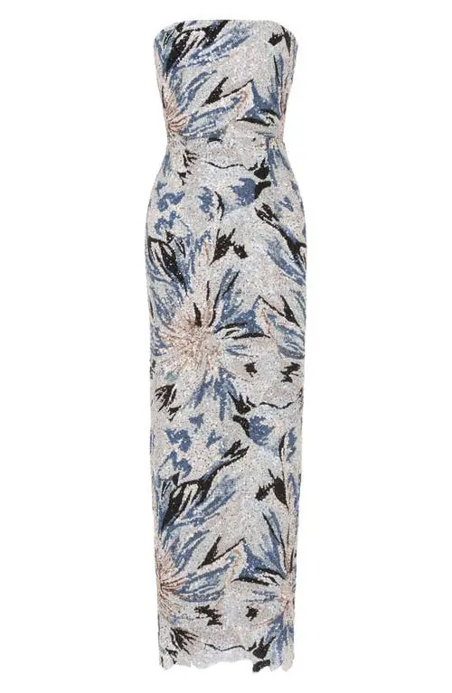 SAU LEE Meryl Strapless Sequin Gown