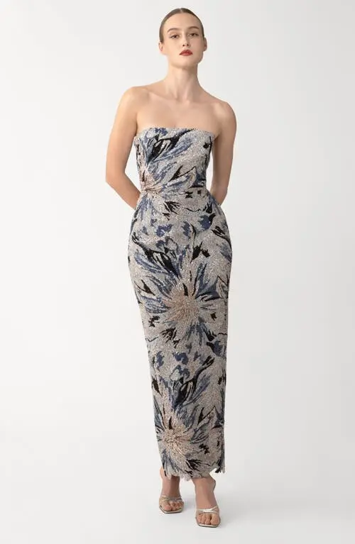 SAU LEE Meryl Strapless Sequin Gown