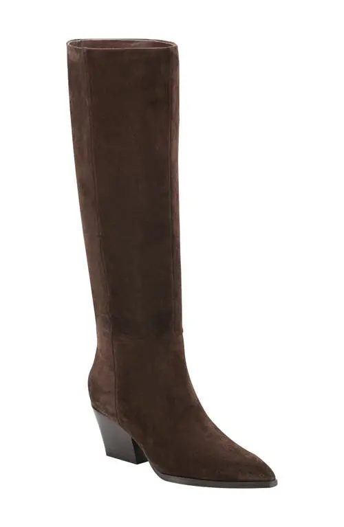 Marc Fisher Tarrie Tall Block Heel Boot - Dark Brown