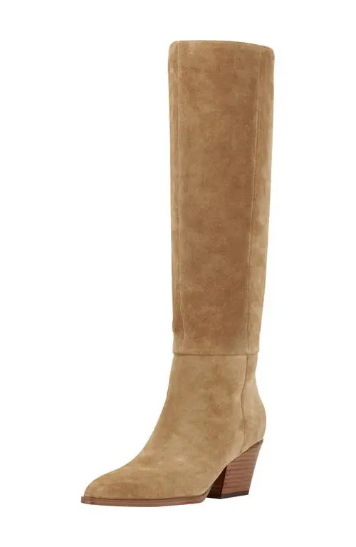 Marc Fisher Tarrie Tall Block Heel Boot - Medium Natural
