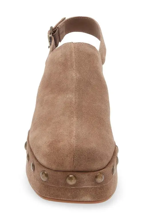 CHOCOLAT BLU Slingback Platform Clogs - Toffee Suede