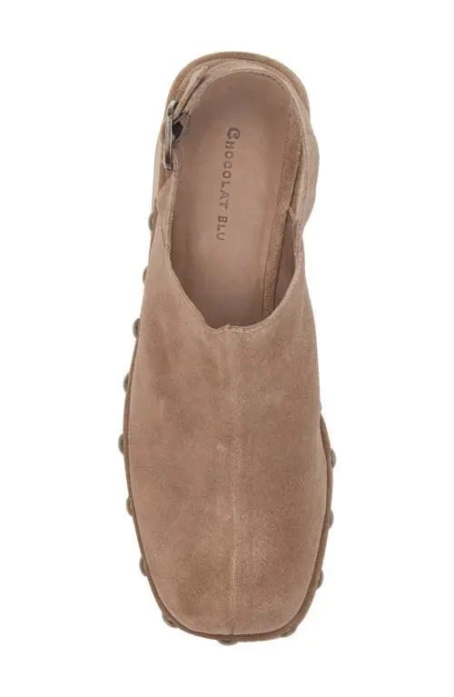 CHOCOLAT BLU Slingback Platform Clogs - Toffee Suede