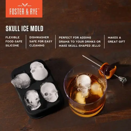 FOSTER & RYE Skull Ice Mold